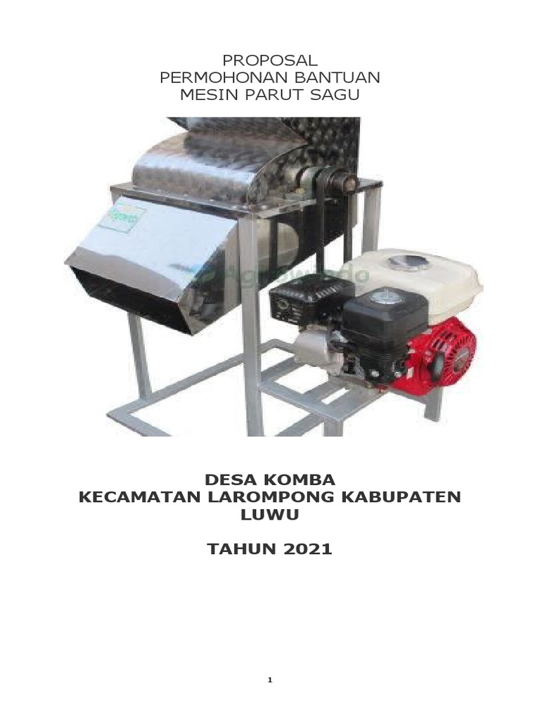 Proposal Mesin Parut Sagu | PDF