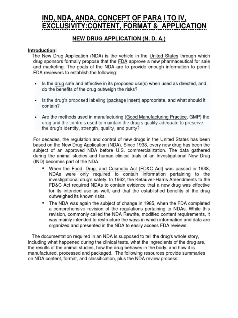 Anda - of Anda | PDF | Food And Drug Administration | Phases Of ...