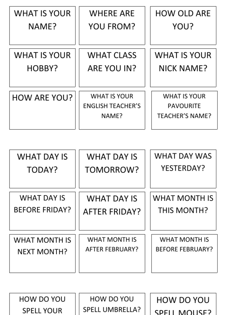 What Is Your Name? How Old Are You? Where Are You From? | PDF ...