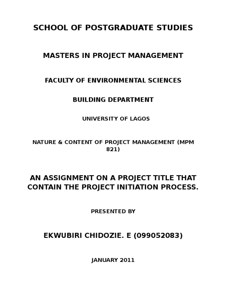 Assignment On Project Initiation Process | PDF | Project Management ...