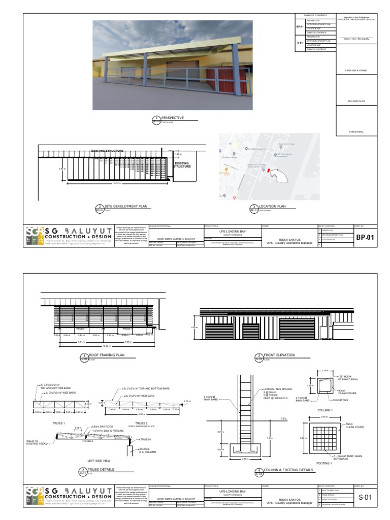 UPS Canopy Framing Plan | PDF | Building | Components