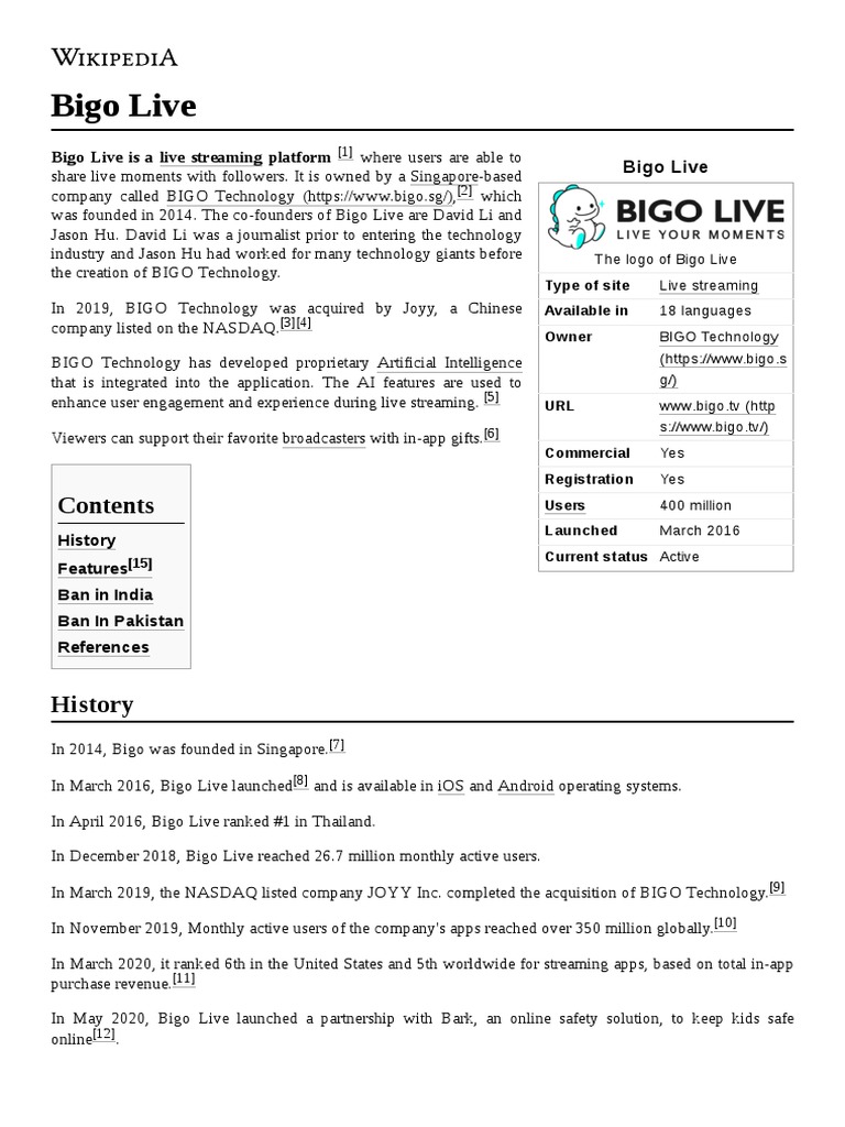 Bigo Live Is A Live Streaming Platform | PDF | Multimedia | Electronic ...