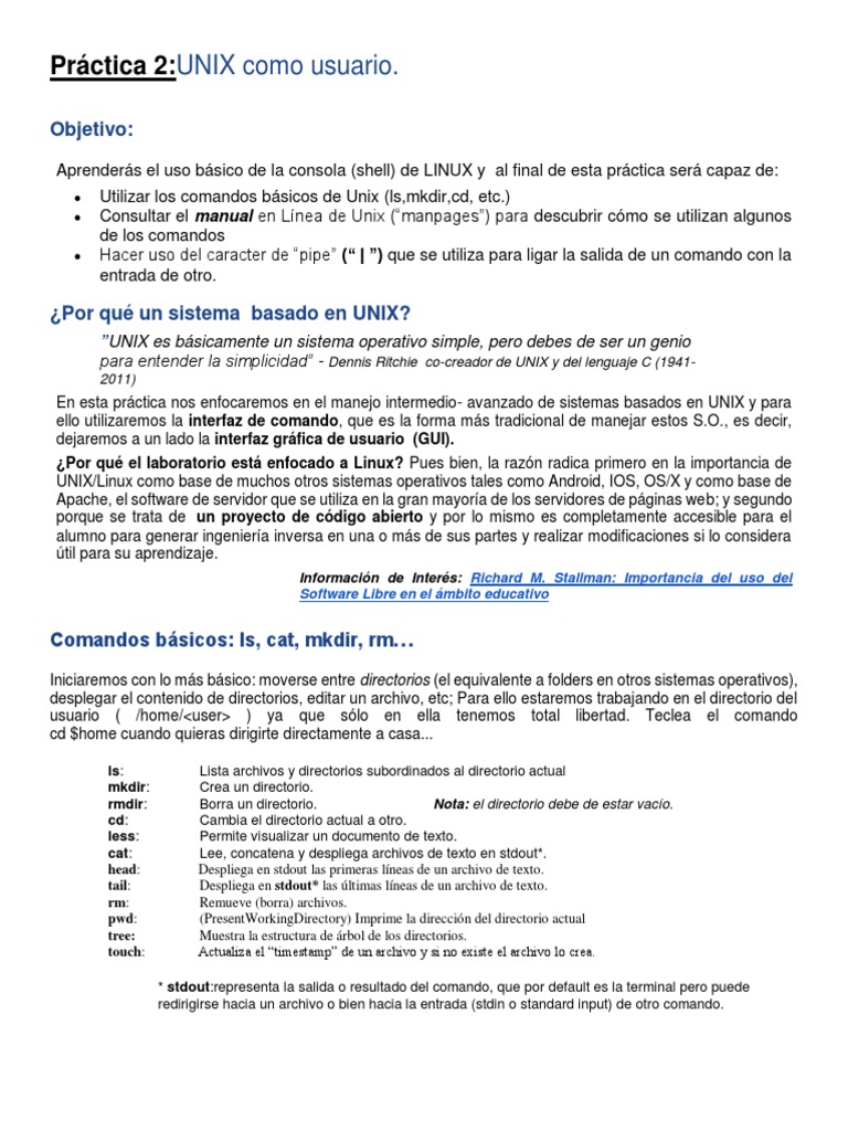 Practica 2 - So - Parte 1 | PDF | Unix | Archivo de computadora