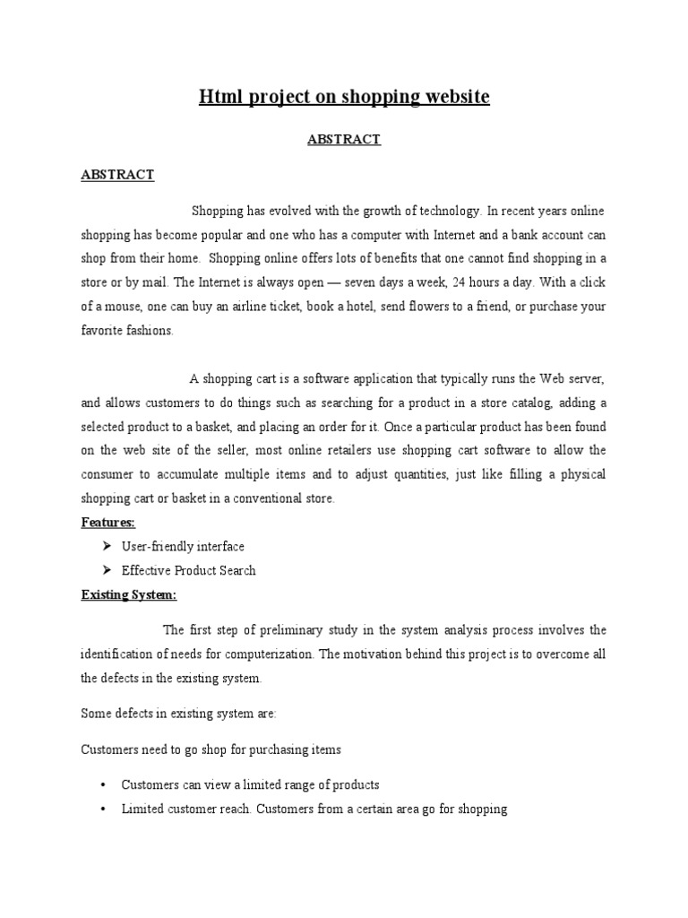 HTML Online Shopping Website Project | PDF | Online Shopping | Websites