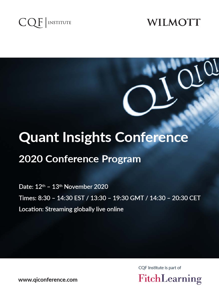 Quant Insight Conference Program 2020 | PDF | Volatility (Finance ...