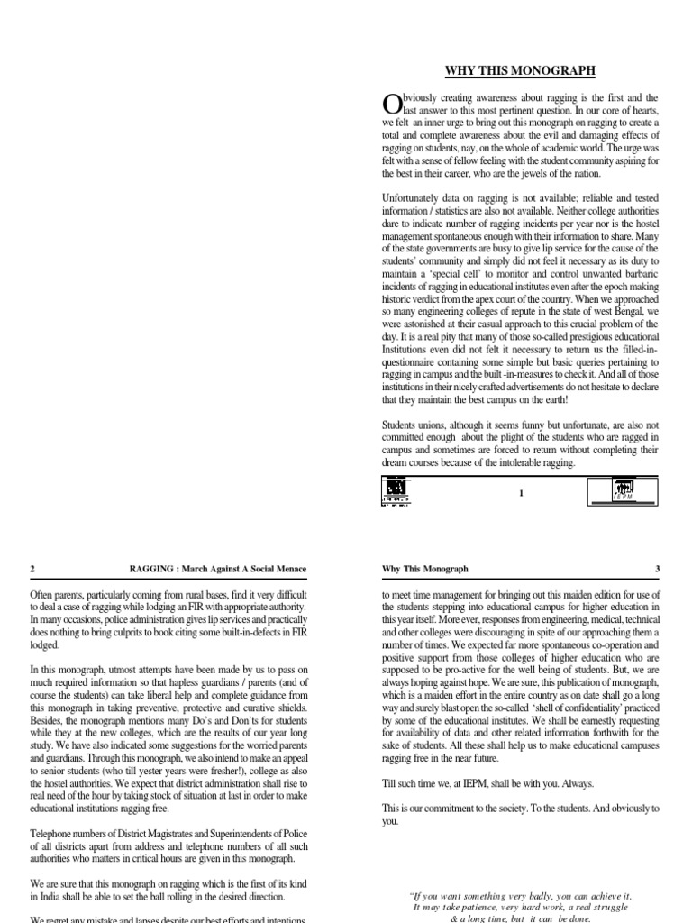 Anti Ragging Handbook | PDF | Common Law | Crime & Violence