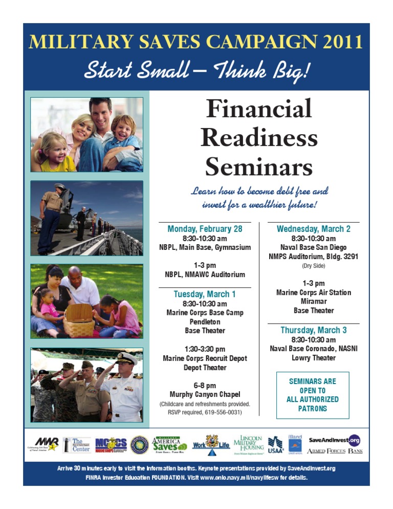 Financial Readiness Seminars Schedule | PDF | Military Science ...