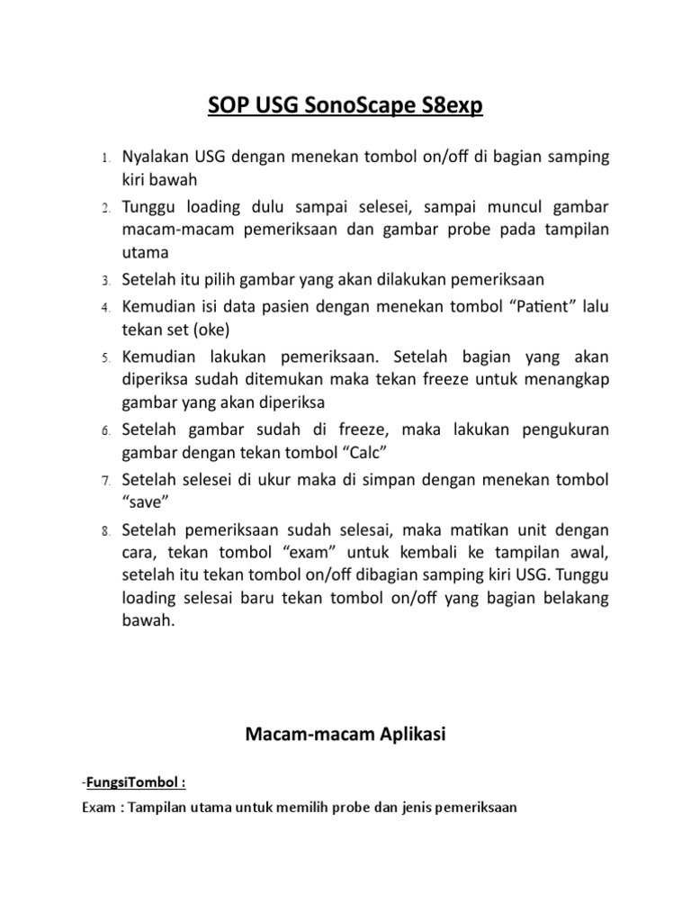 Sop Usg S8expt | PDF