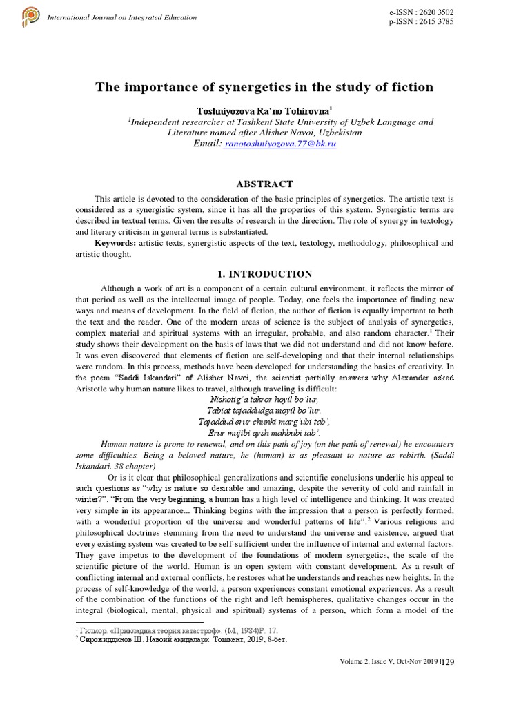 Synergetics in Fiction Analysis | PDF | System | Causality