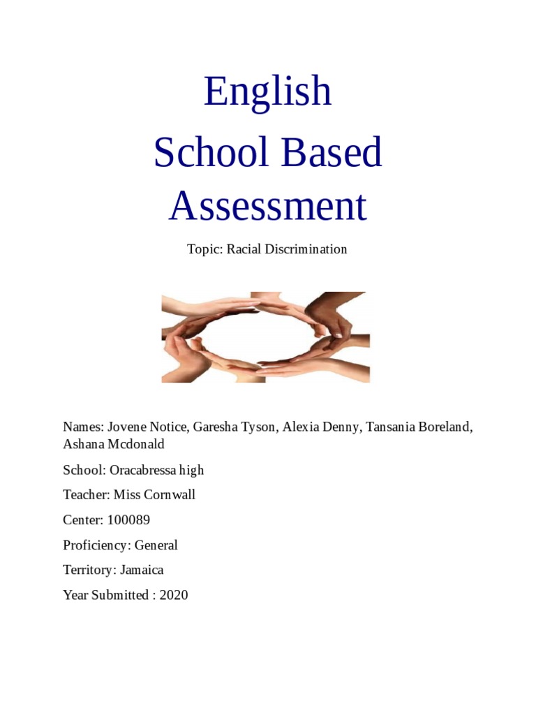 English SBA 2020 | PDF | Racism | Discrimination & Race Relations