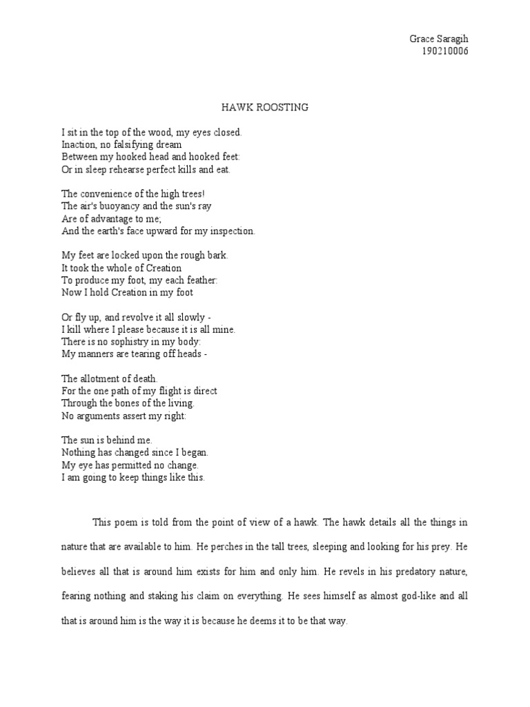 Hawk Roosting Analysis | PDF