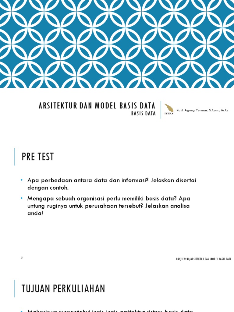 Arsitektur dan Model Basis Data Terperinci | PDF