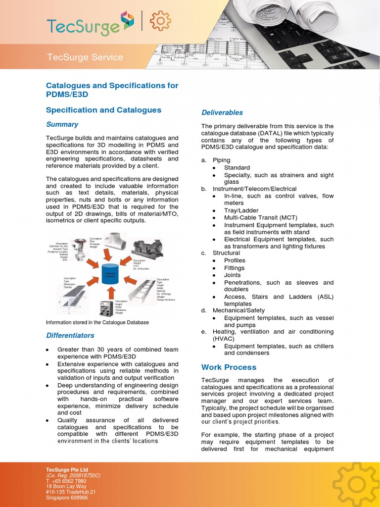 Tecsurge Service: Catalogues and Specifications For Pdms/E3D Specification and Catalogues ...