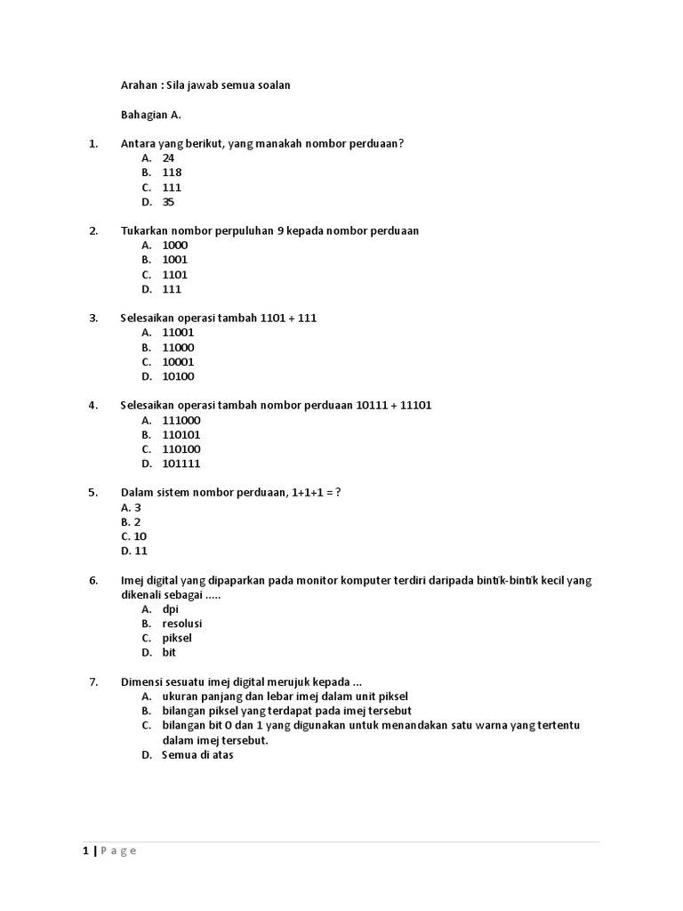 Soalan Pertengahan Tahun Ask Tingkatan 2 | PDF