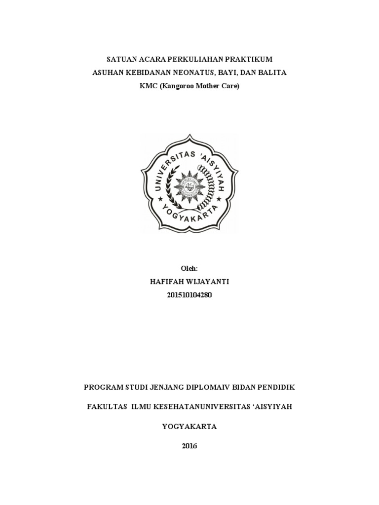 SAP Praktikum KMC (Kangoroo Mother Care) | PDF | Karier & Perkembangan | Kesehatan Holistik