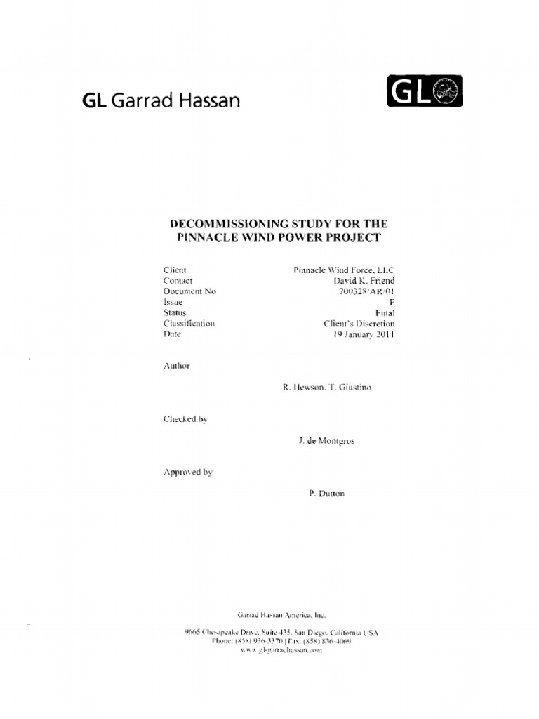 Pinnacle Wind Power Decommissioning | PDF | Electrical Substation ...