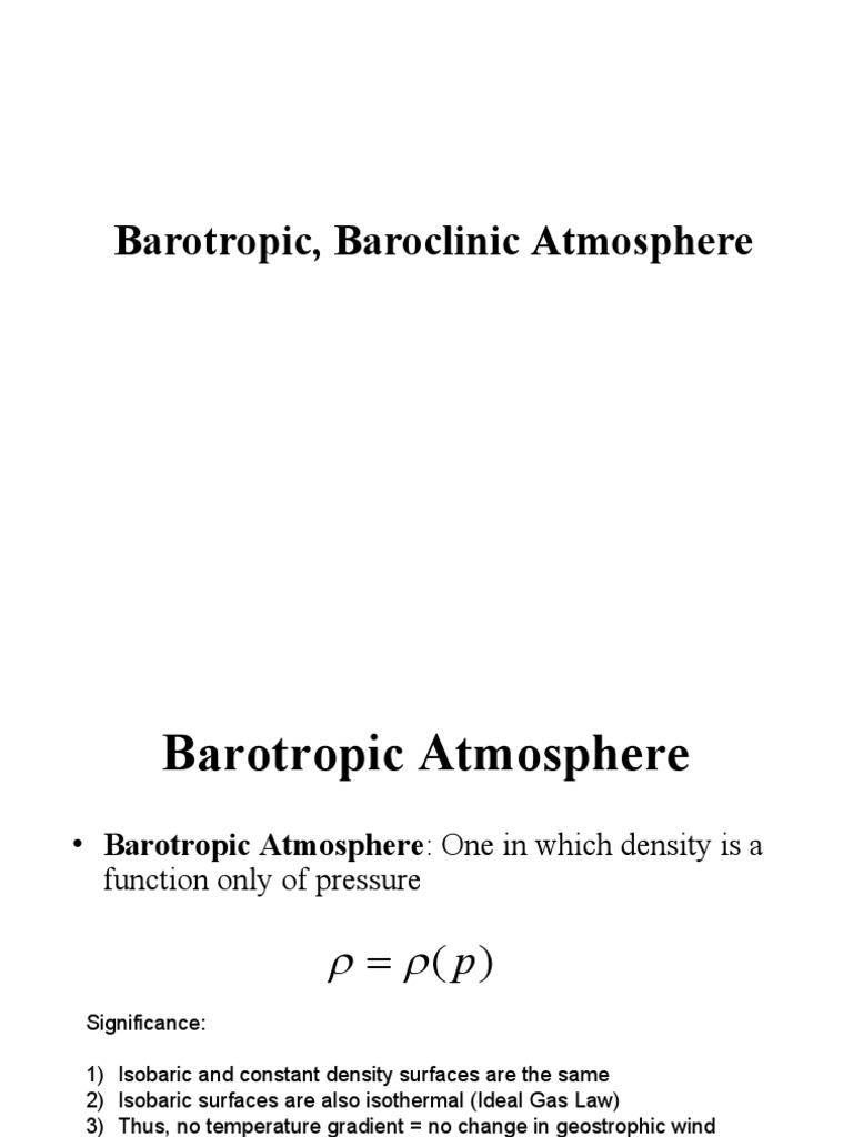 Lecture-15 Barotropic, Baroclinic Atmosphere - BSGIS - Morning ...