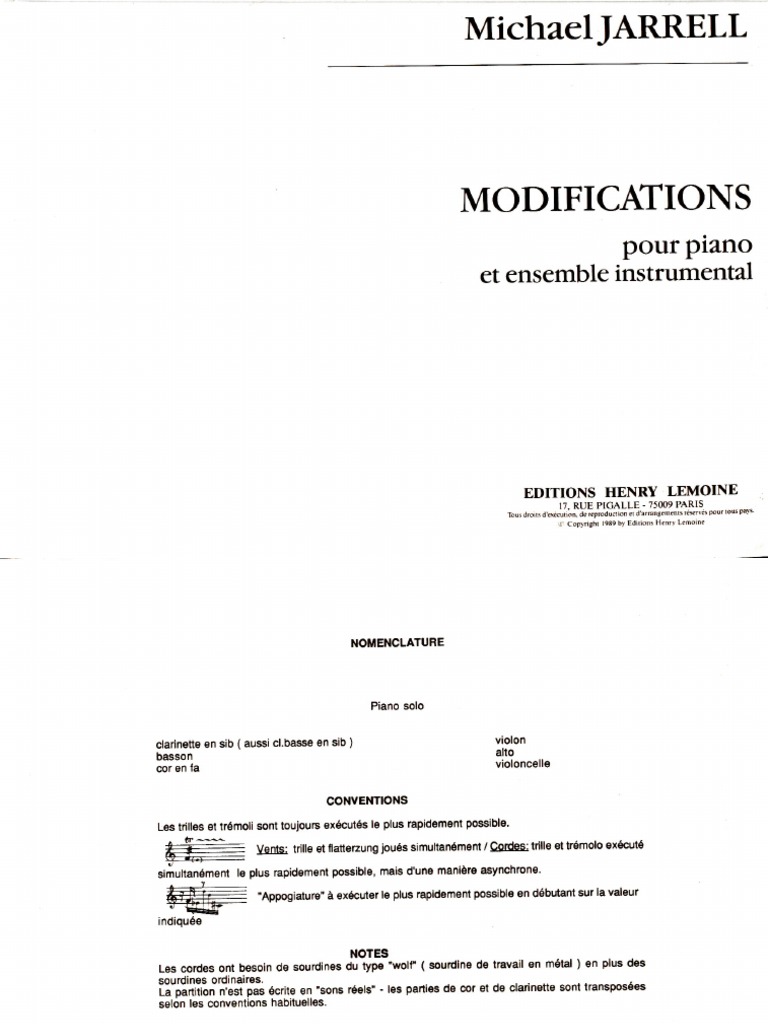 (Suizo) Michael JARRELL (Modifications) | PDF