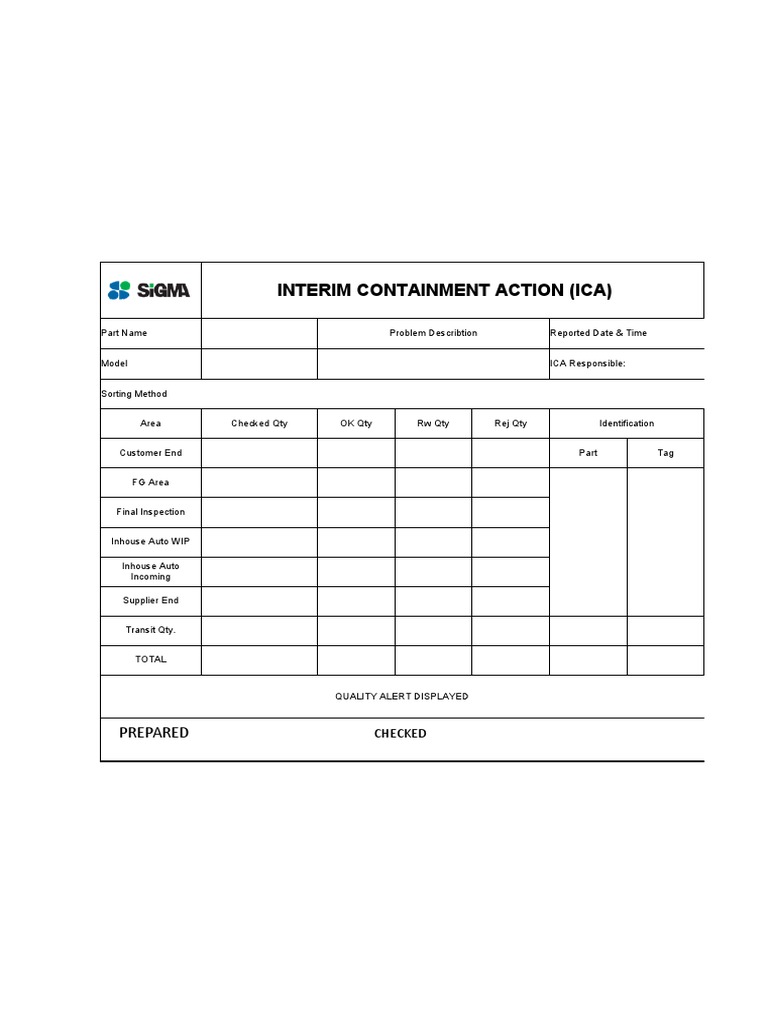 QA-R-30 Interim Containment Action (ICA) | PDF