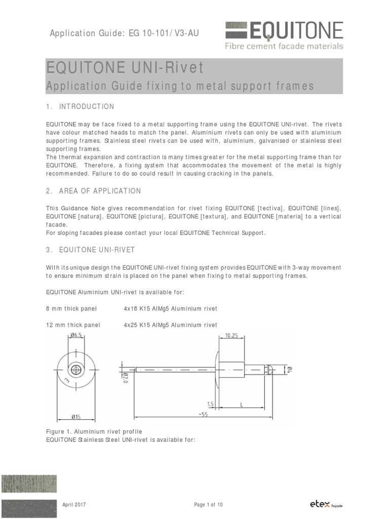 EG 10-101 V3-AU Uni-Rivet Application Guide | PDF | Rivet | Drill