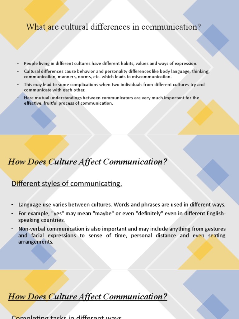 What Are Cultural Differences in Communication. Aiman | PDF | Body ...