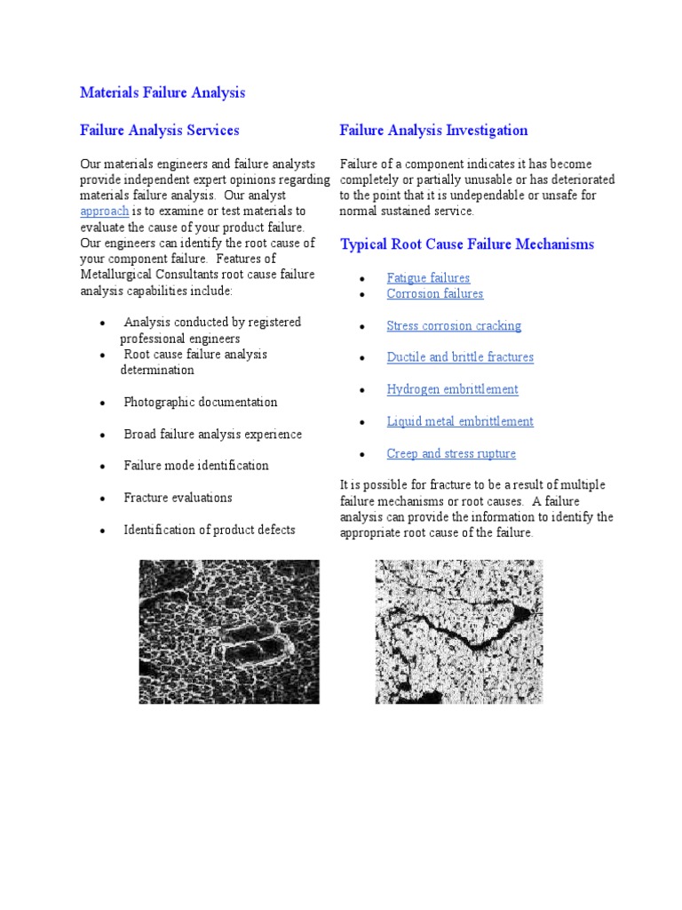 Materials Failure Analysis | Download Free PDF | Casting (Metalworking) | Corrosion