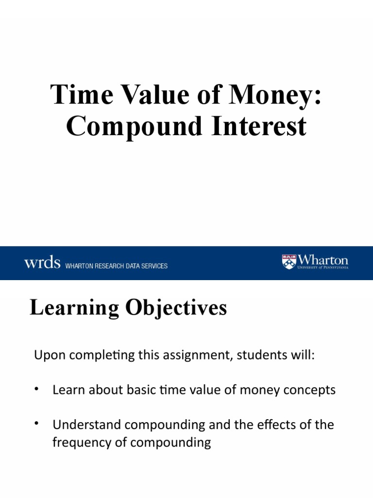 Time Value of Money: Compound Interest | PDF | Compound Interest | Time ...