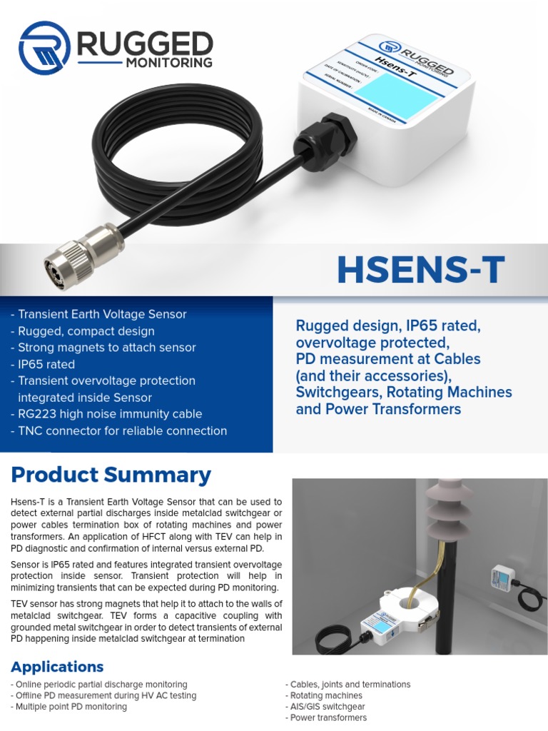 Partial Discharge Sensors HSENS-T Rugged Monitoring | PDF