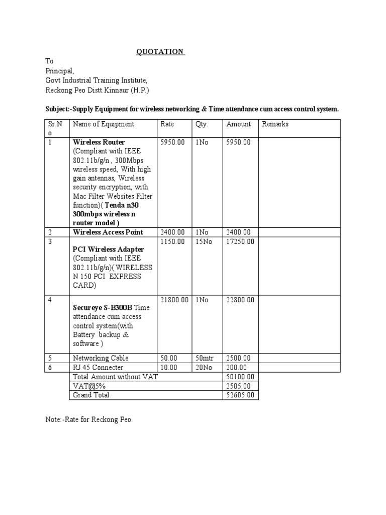 Wireless Networking in ITI Reckon Peo | PDF