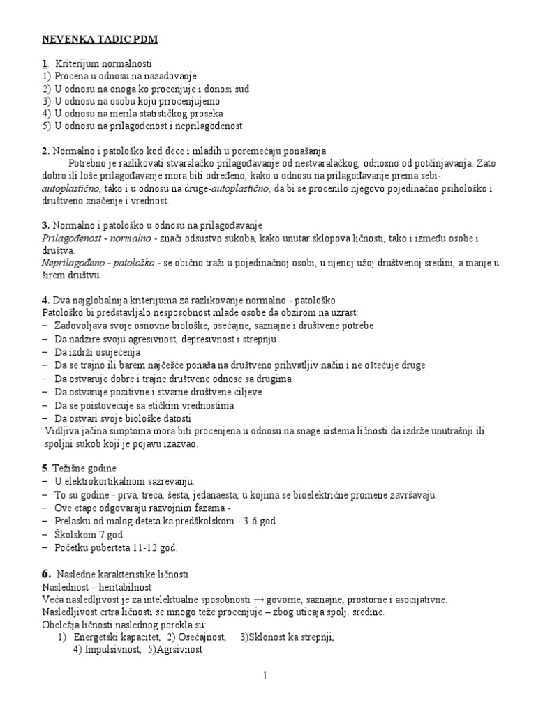 NEVENKA TADIC PDM - Skripta | PDF