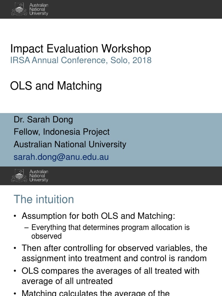 OLS and Matching | Download Free PDF | Ordinary Least Squares ...