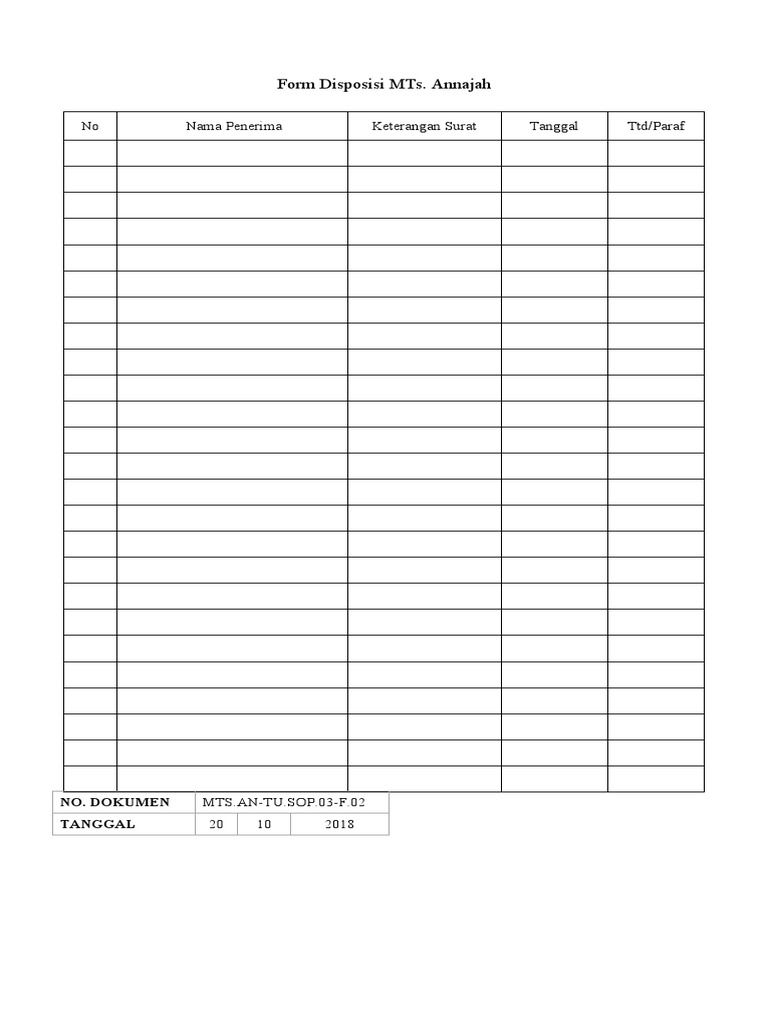 Form Disposisi MTs | PDF