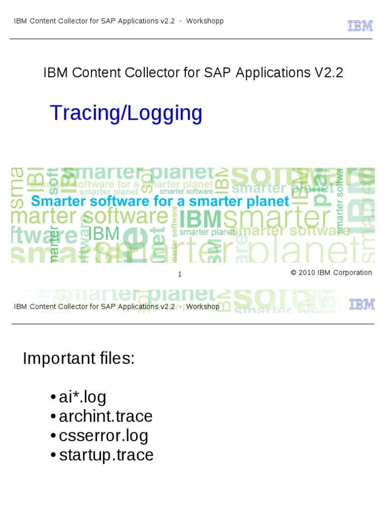 Tracing/Logging: IBM Content Collector For SAP Applications V2.2 | PDF | Computer Architecture ...