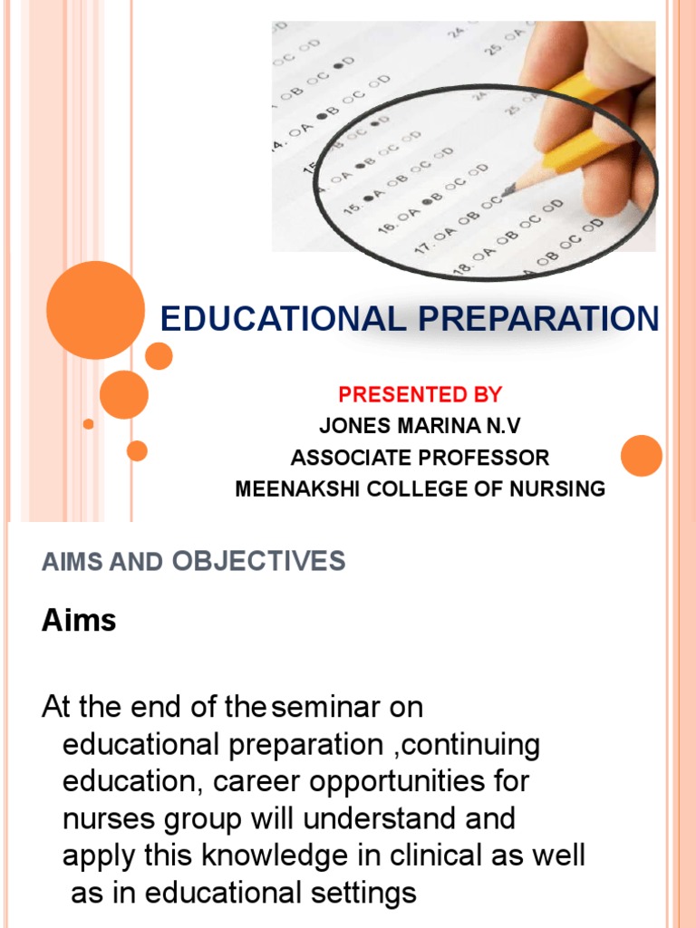 Educational Preparation for Nurses | PDF | Lecturer | Nursing