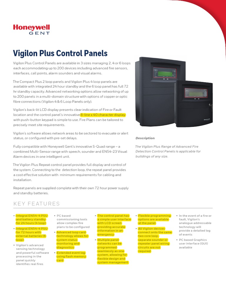 Vigilon Plus Control Panels: Key Features | PDF | Computer Network ...
