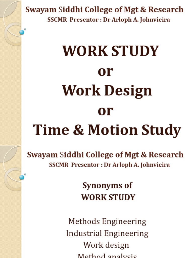 Work Study And Design Pdf Business Labour