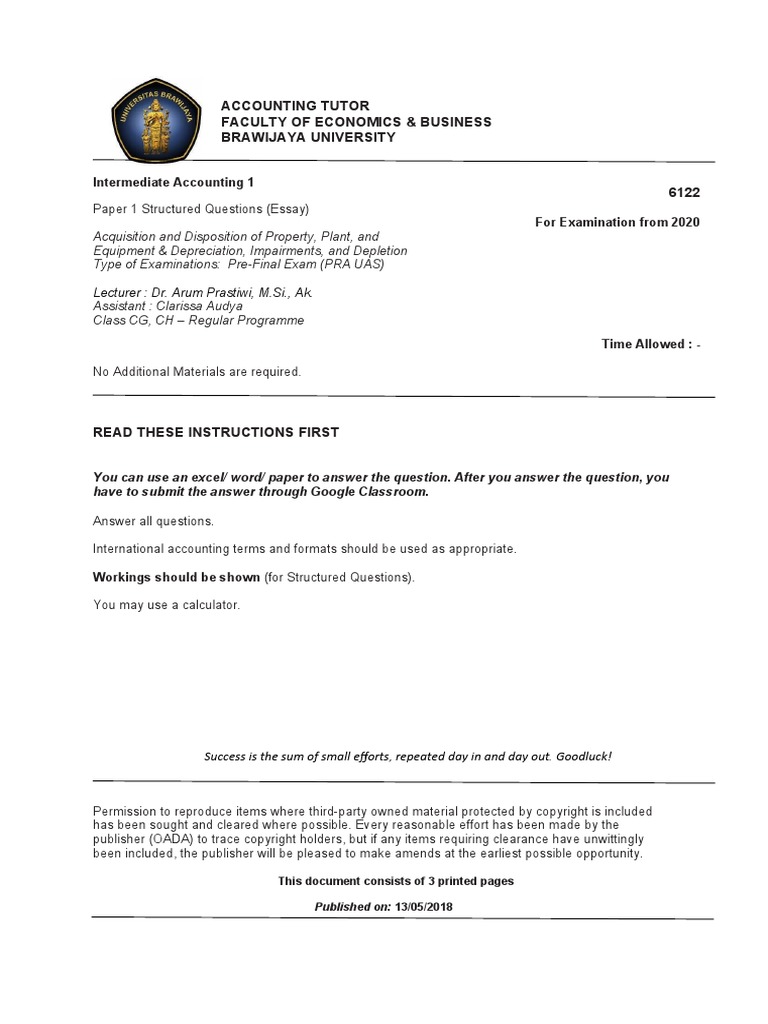 Latihan Soal Uas Akm 1 | PDF