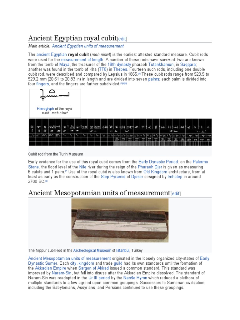 Ancient Egyptian Royal Cubit | Download Free PDF | Units Of Measurement ...