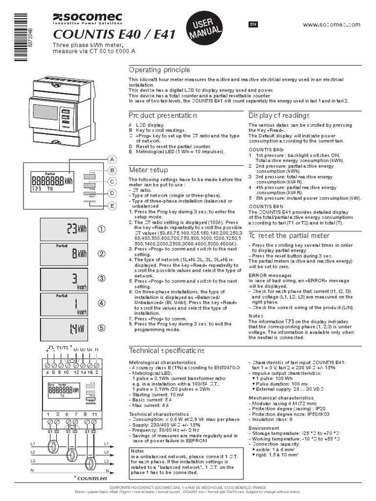 Countis E40 / E41: User Manual | PDF | Electronics | Electric Power