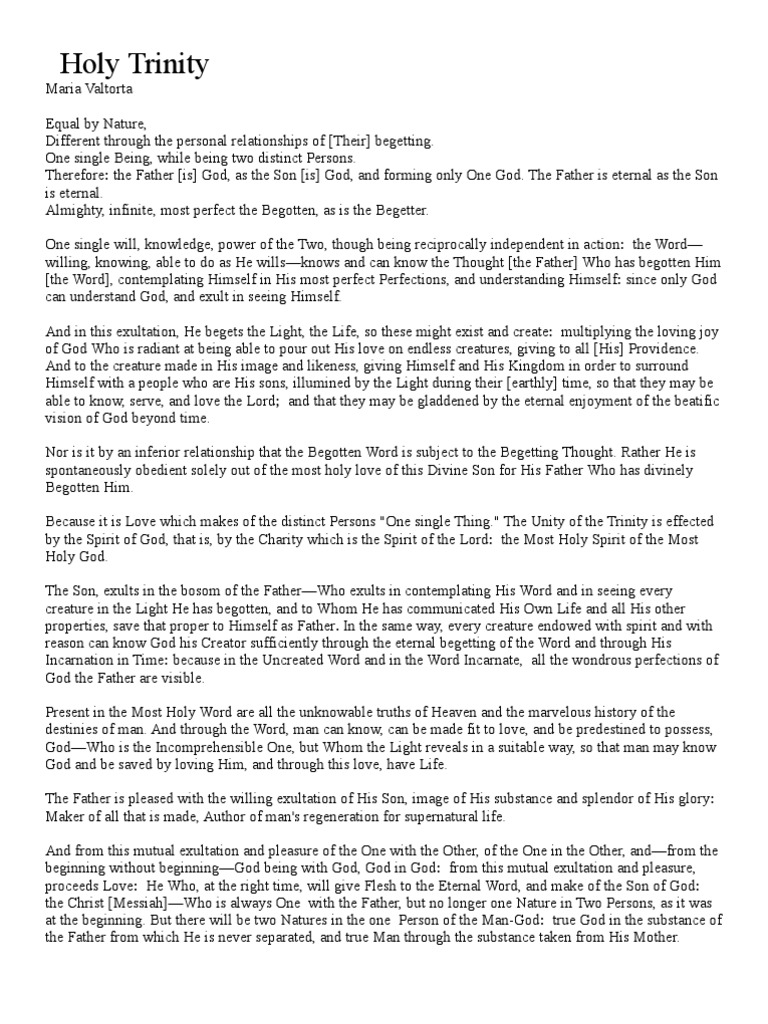 Trinity | PDF | God The Father | God