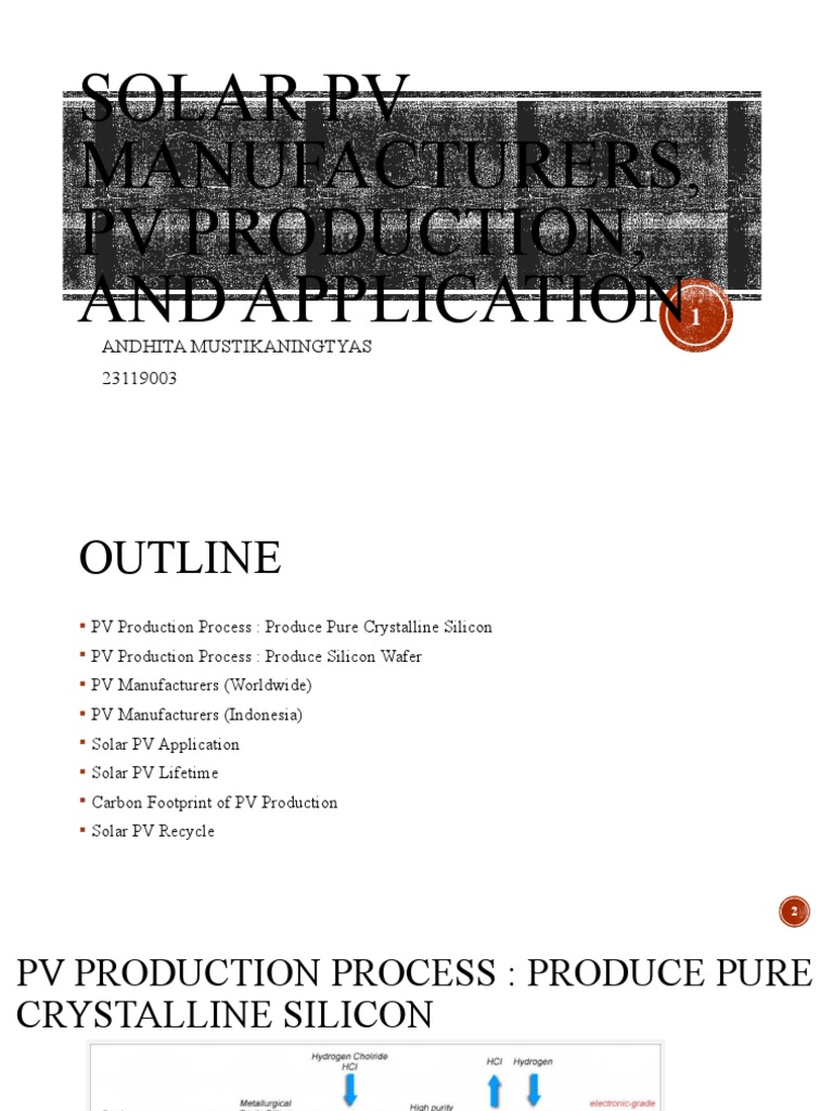 Solar PV Manufacturers, PV Production, and Application - Andhita | PDF ...