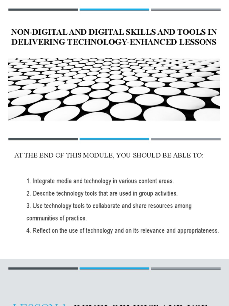 Non-Digital and Digital Skills and Tools in Delivering Technology ...