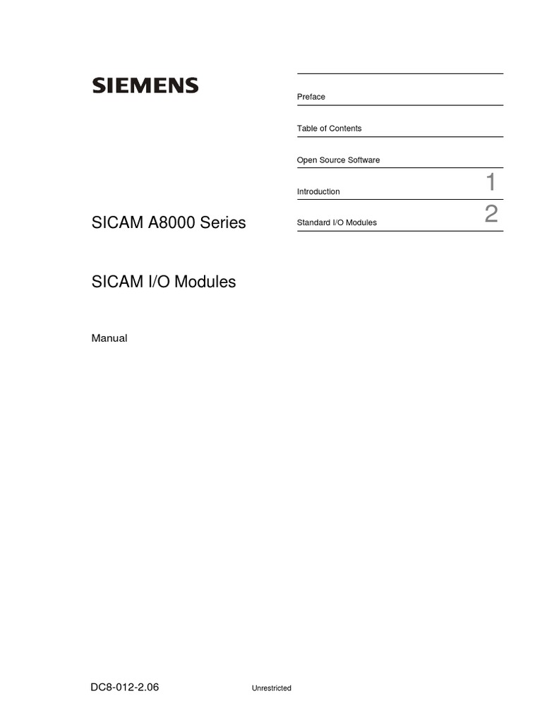 SICAM A8000 Series: Manual | PDF | Direct Current | Electric Power