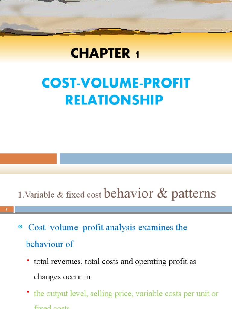 1 CVP Relationship | PDF | Financial Accounting | Management Accounting