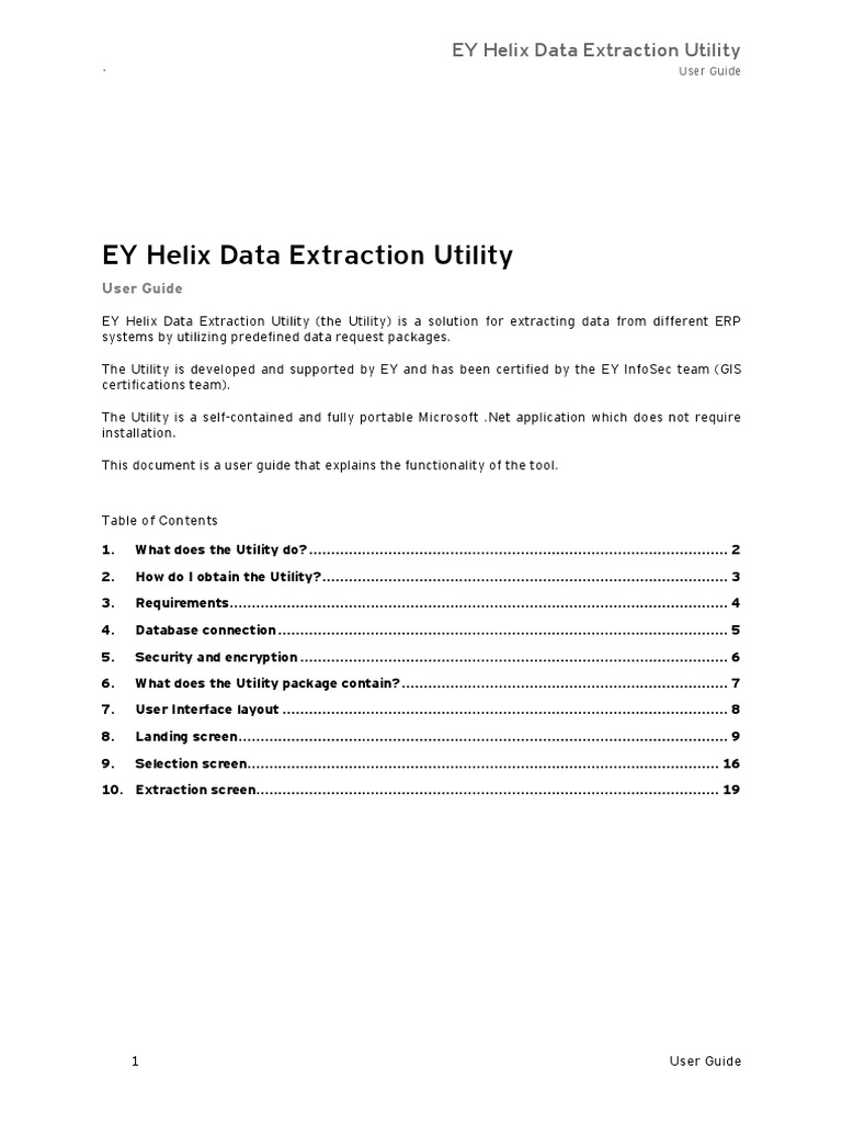 EY Helix Data Extraction Utility User Guide | PDF | Computer File | Encryption