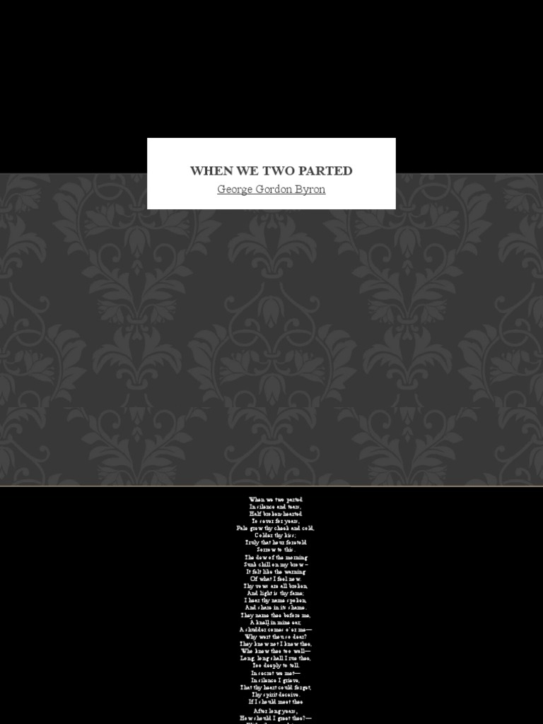 When We Two Parted | PDF | Poetry