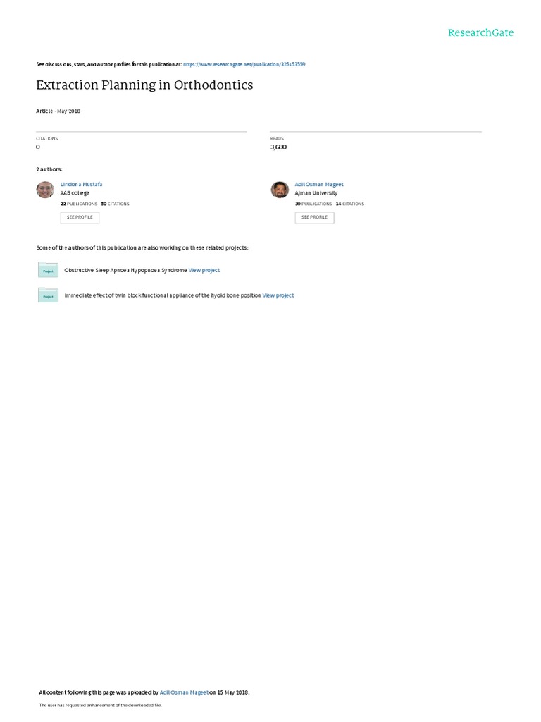 Orthodontic Extraction Guidelines | PDF | Human Tooth | Orthodontics