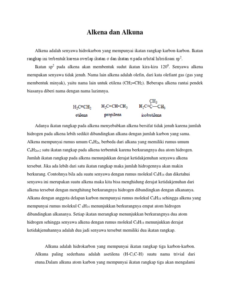 Alkena Dan Alkuna | PDF