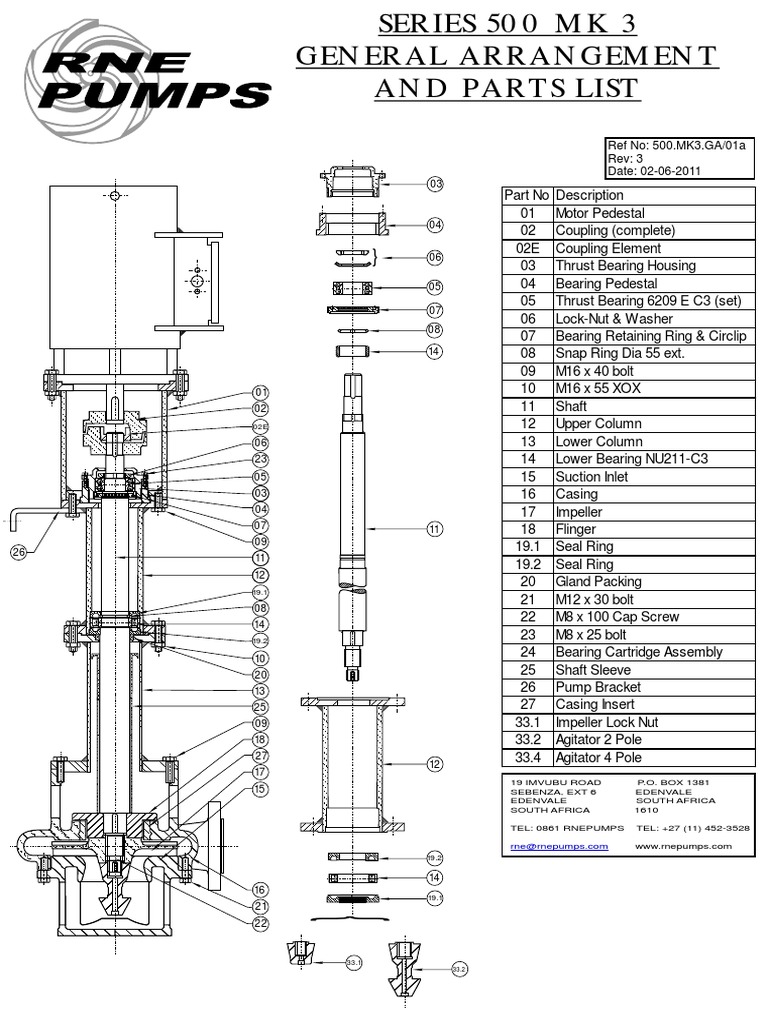 Series 500 Mk3 General Arrangement Rev 3 RNE PUMP PARTS | PDF ...