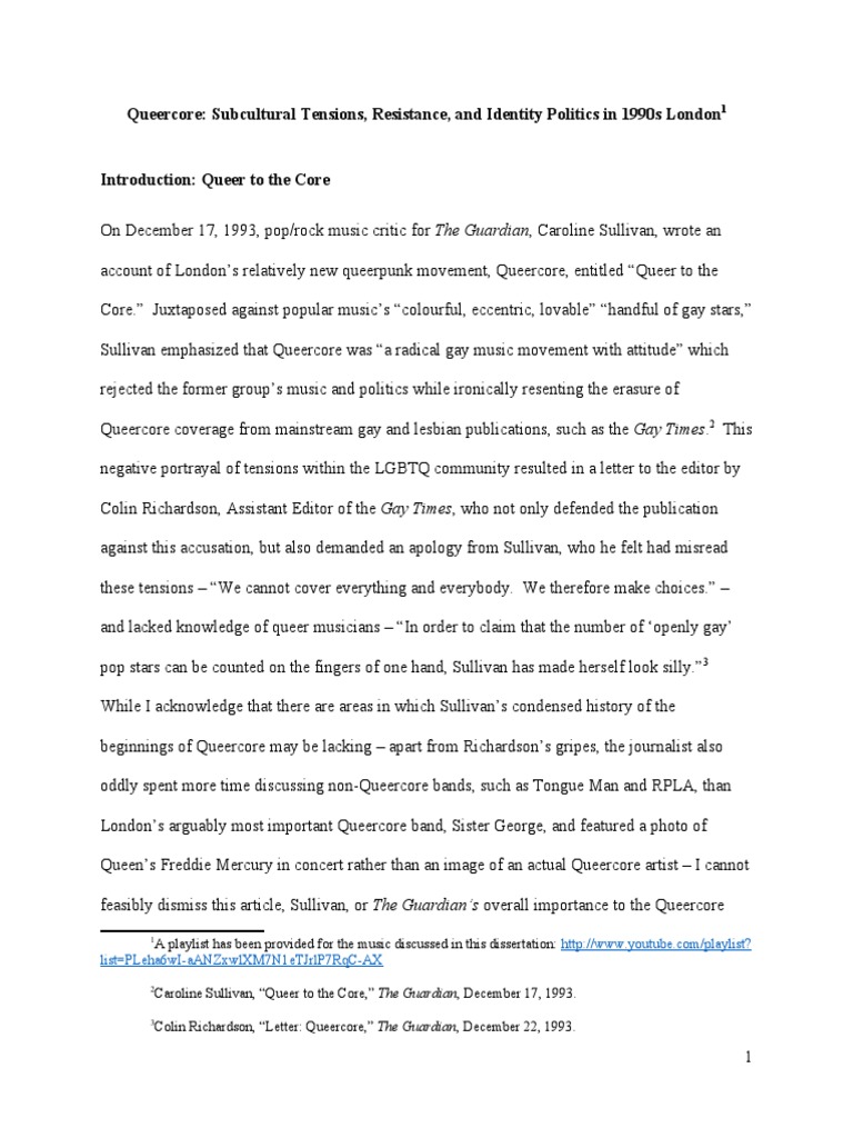 Queercore Subcultural Tensions Resistanc | PDF | Queer Theory ...